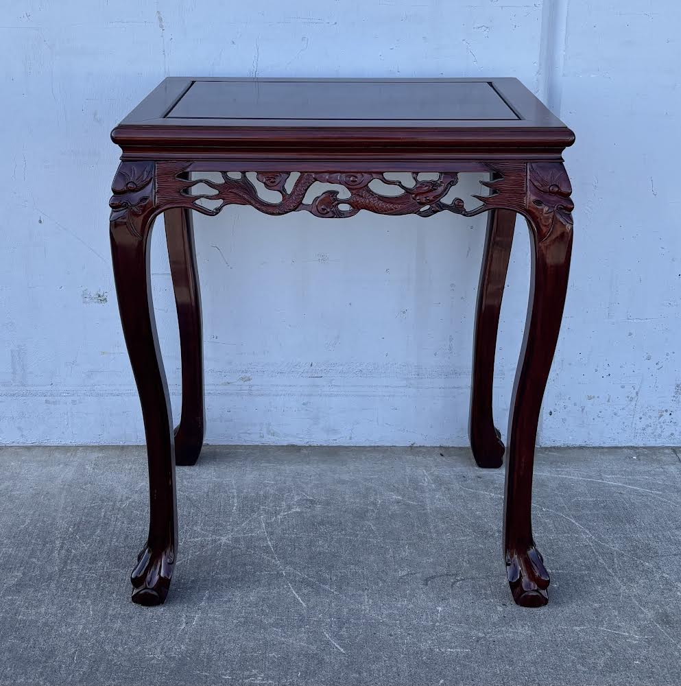 Chinese Handcarved Rose Wood Side Table – Pacific Thrift Store